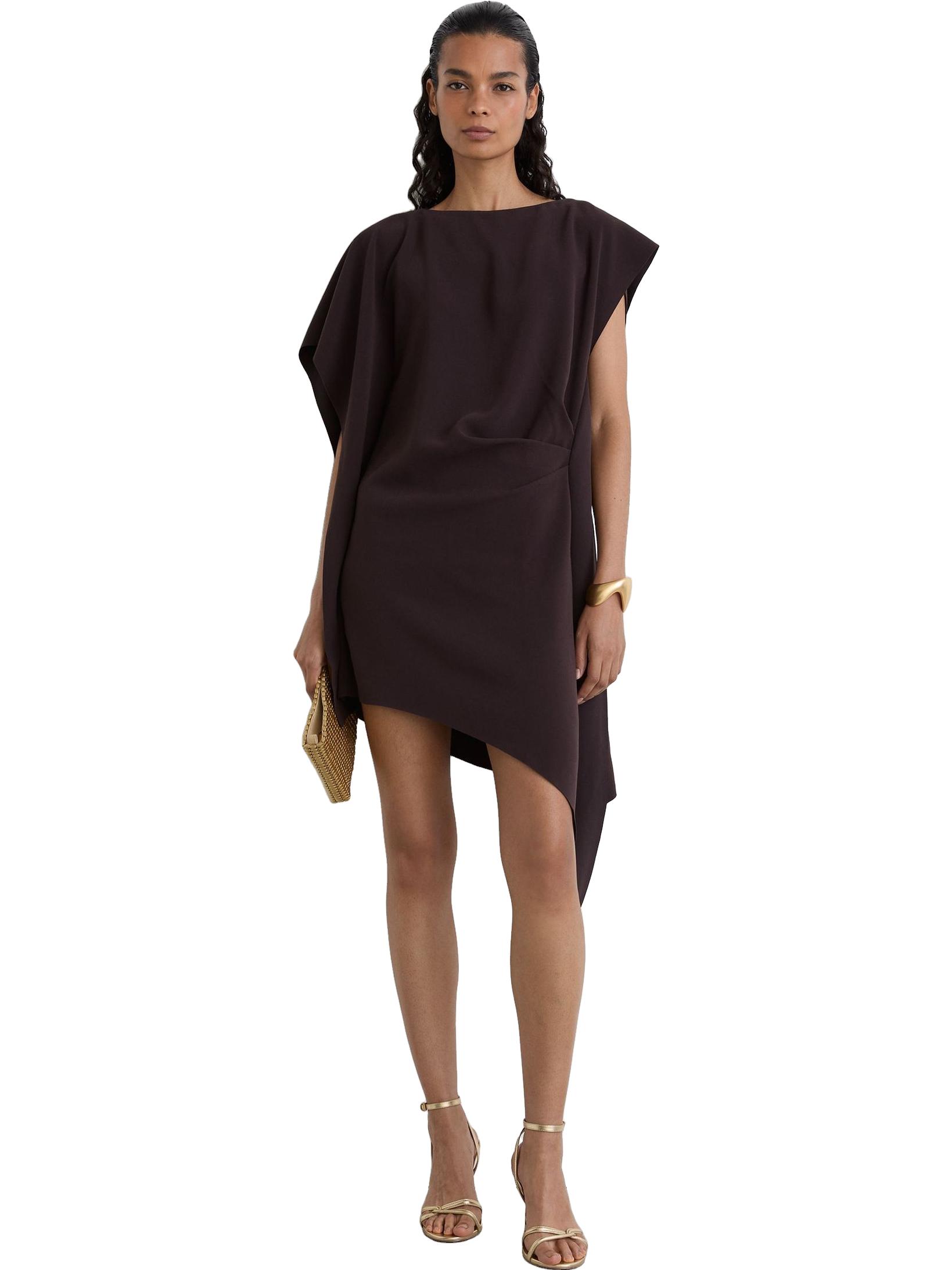 REISS Reiss Athena Asymmetric Drape Mini Dress